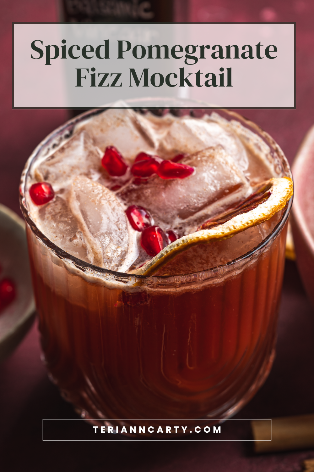 Spiced Pomegranate Fizz Mocktail | Teri-Ann Carty Recipes